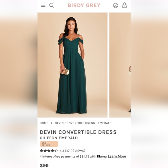 Birdy Grey | Dresses | Birdy Grey Devin Convertible Bridesmaid Dress Emerald Green Medium | Poshmark